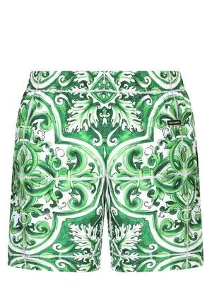 Dolce & Gabbana Majolica-print Drawstring Swim Shorts
