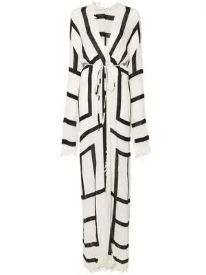 TOTEME Geometric-print Wrap Dress - Neutrals