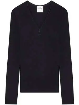 COURREGES 90's Zip-neck T-shirt