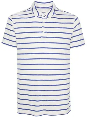 Majestic Filatures Striped Linen-blend Polo Shirt - Neutrals