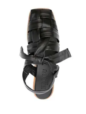 Hereu Bena Woven Knot Sandals - Black