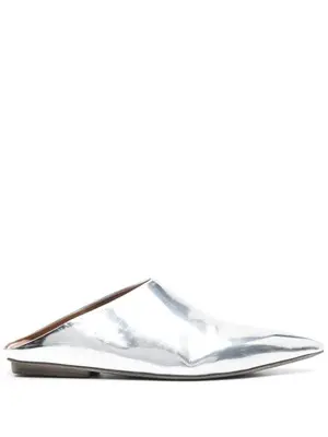 Marsèll Pointed-toe Leather Mules - Silver