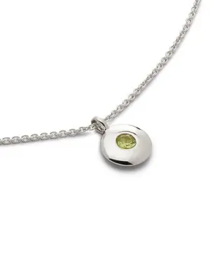 Monica Vinader August Birthstone Peridot Pendant Necklace - Silver