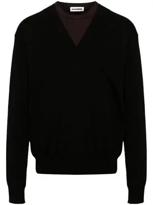 JIL SANDER Layered Virgin Wool-blend Jumper