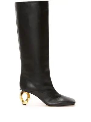 JW Anderson Chain Heel 75mm Leather Boots