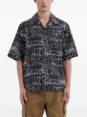 Marni Scribble-print Short-sleeve Cotton Shirt