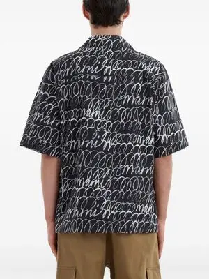 Marni Scribble-print Short-sleeve Cotton Shirt