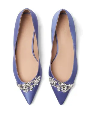 SCAROSSO Iris Crystal-embellished Ballerina Shoes - Purple