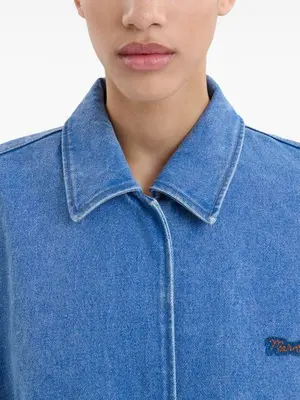 Marni Logo-appliqué Denim Jacket - Blue