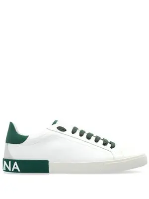Dolce & Gabbana Portofino Leather Sneakers - White