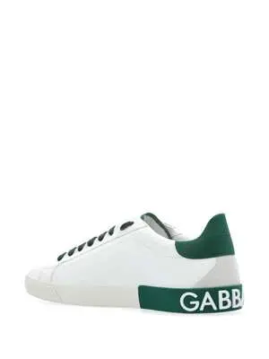 Dolce & Gabbana Portofino Leather Sneakers - White