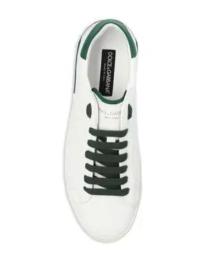 Dolce & Gabbana Portofino Leather Sneakers - White