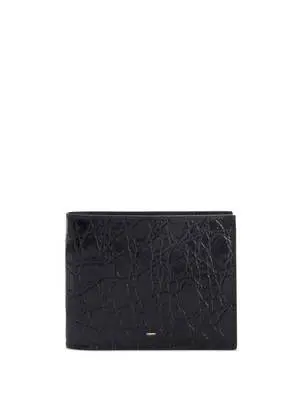 GIUSEPPE ZANOTTI Albert 2.0 Crocodile-print Leather Bi-fold Wallet - Black