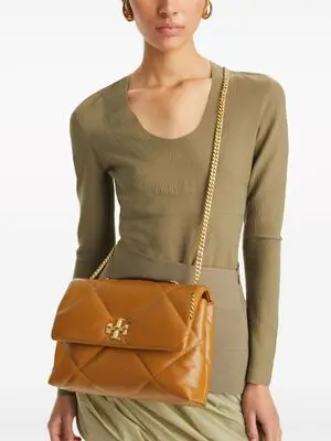 Tory Burch Kira Diamond-quilted Convertible Shoulder Bag - Brown