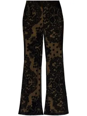 Etro Embroidered Floral Flare Trousers