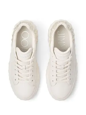JIMMY CHOO Diamond Maxi Pearl-embellished Sneakers - Neutrals
