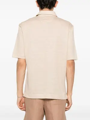 Zegna Short-sleeve Linen Polo Shirt - Neutrals