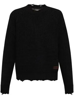 Dsquared2 Logo-patch Waffle-knit Jumper