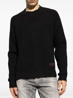 Dsquared2 Logo-patch Waffle-knit Jumper