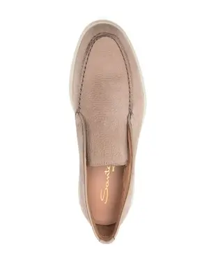 Santoni Pebbled Suede Loafers