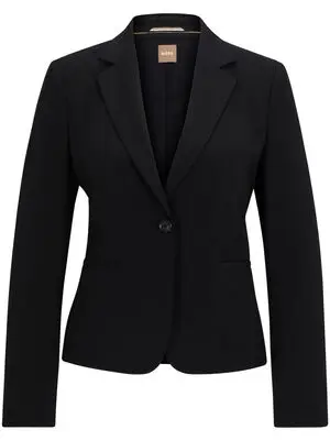 BOSS Single-breasted Notch-lapels Blazer - Black