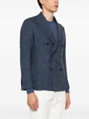 Tagliatore Peak-lapels Double-breasted Blazer - Blue