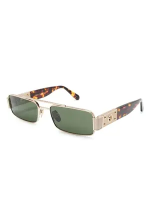 Linda Farrow Joey Rectangle-frame Sunglasses - Gold