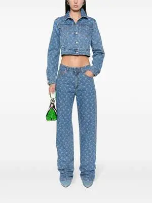 MARINE SERRE Crescent Moon Print Denim Jacket