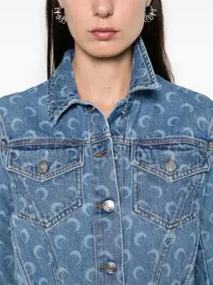 MARINE SERRE Crescent Moon Print Denim Jacket