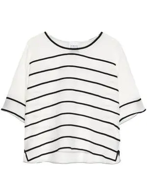 EDWARD ACHOUR PARIS Striped Silk T-shirt