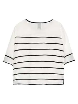 EDWARD ACHOUR PARIS Striped Silk T-shirt