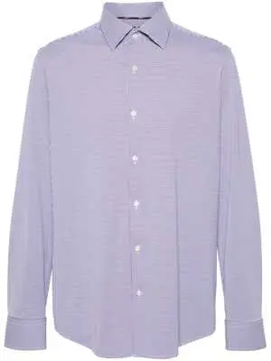 BOSS Check-pattern Long Sleeve Shirt - Blue