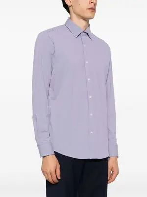 BOSS Check-pattern Long Sleeve Shirt - Blue