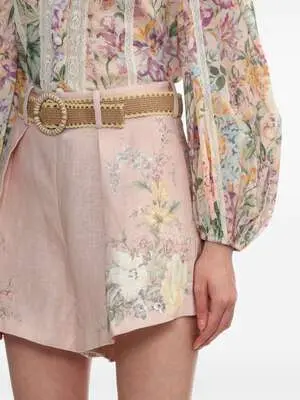 Zimmermann Waverly Floral-print Linen Shorts