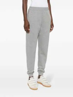 Max Mara Logo-embroidered Mélange Track Pants - Grey