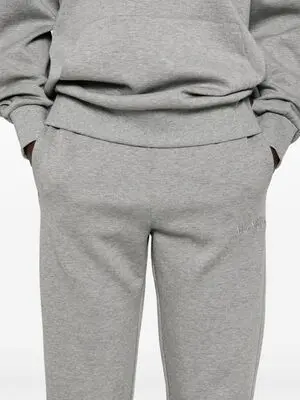 Max Mara Logo-embroidered Mélange Track Pants - Grey