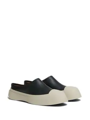 Marni Mary Jane Leather Slippers - Black