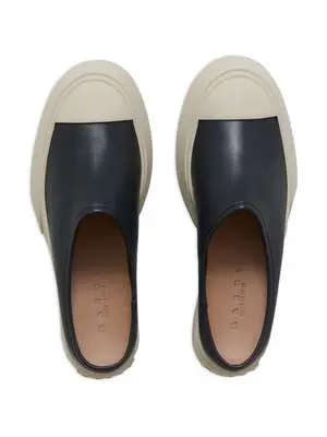 Marni Mary Jane Leather Slippers - Black