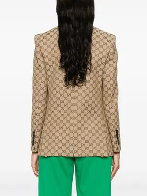 Gucci Gg Canvas Single-breasted Blazer - Neutrals