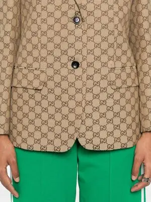 Gucci Gg Canvas Single-breasted Blazer - Neutrals