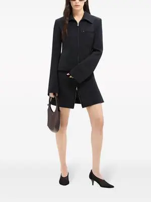 COURREGES Logo-embroidered Twill Jacket - Black