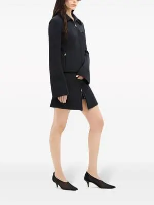 COURREGES Logo-embroidered Twill Jacket - Black
