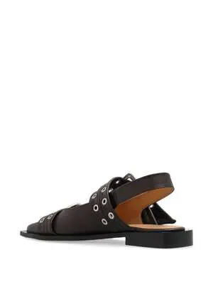 GANNI Buckled Leather Pumps