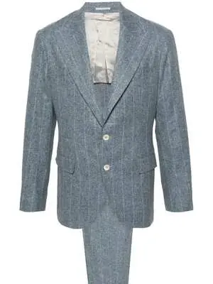 Brunello Cucinelli Pinstripe Tailored Suit - Blue