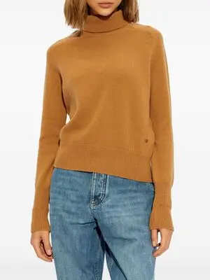 Victoria Beckham Roll-neck Wool Jumper - Brown