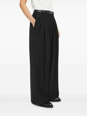 JIL SANDER Wool Palazzo Pants - Black