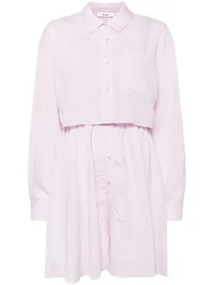 B+AB Crinkled Two-piece Dress Set - Pink