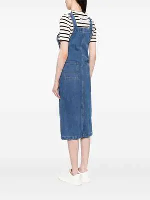 CHOCOOLATE Logo-embroidered Cotton Dungaree Dress