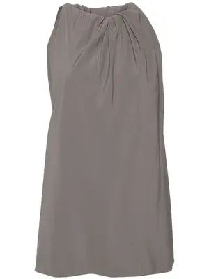 Rick Owens Gathered Crepe Tank Top - Grey