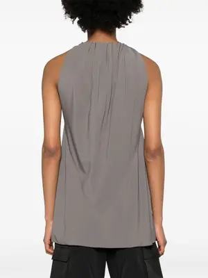 Rick Owens Gathered Crepe Tank Top - Grey